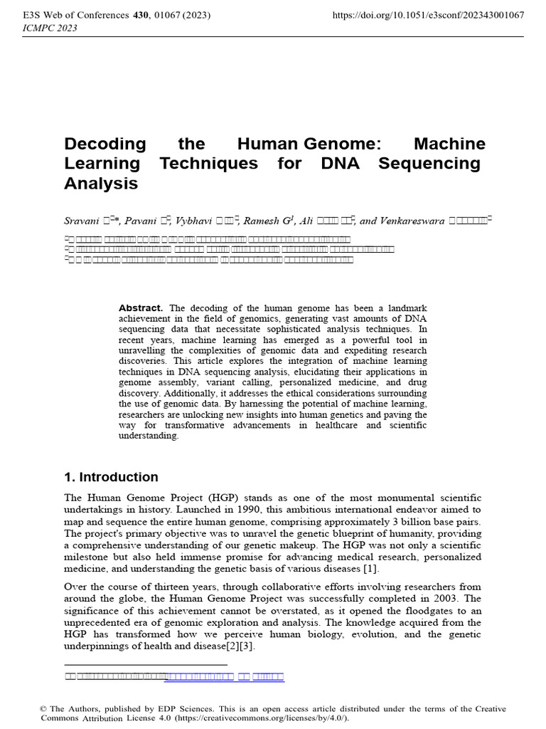 Decoding The Human Genome - Machine Learning Techniques For DNA ...