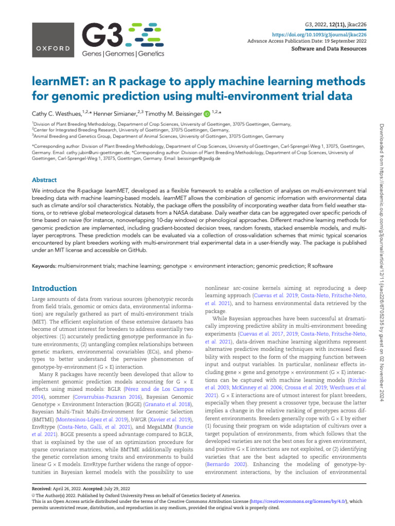 learnMET - An R Package To Apply Machine Learning Methods For Genomic Prediction Using Multi ...