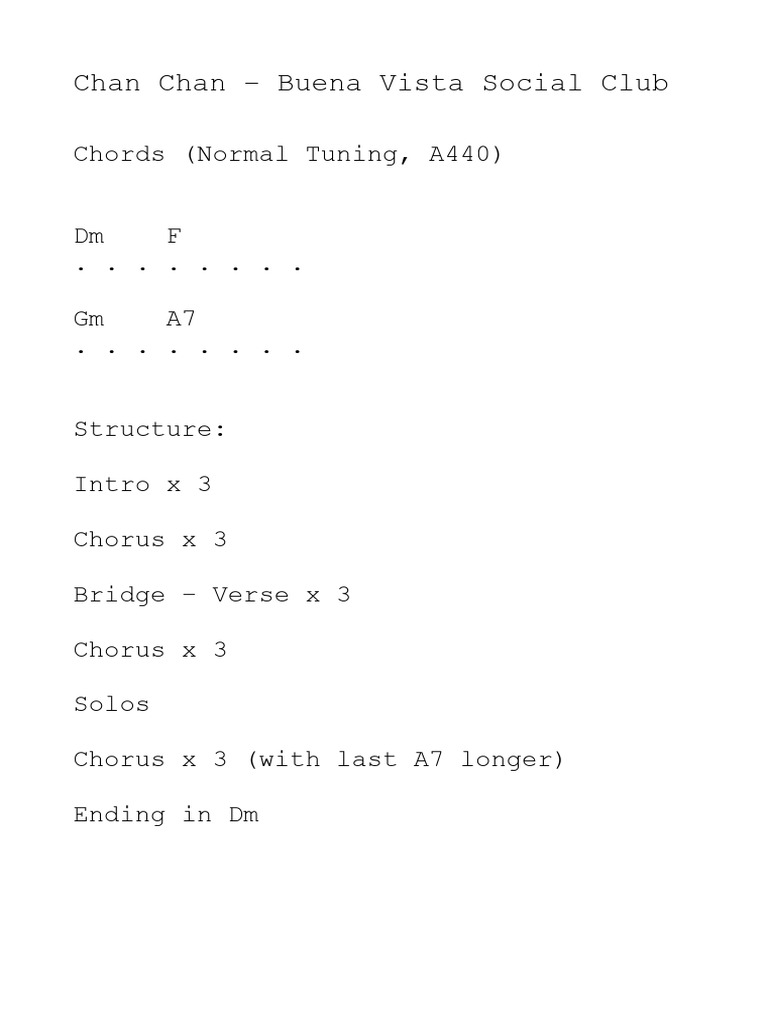Chan Chan Chords | PDF