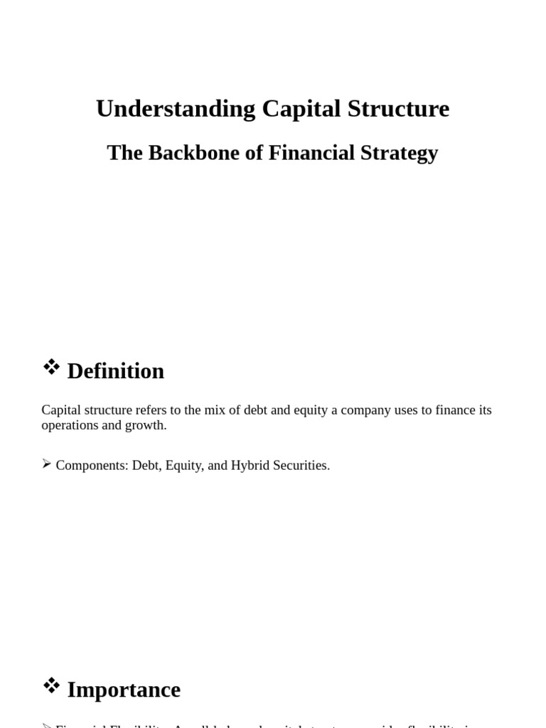 Capital Structure | PDF