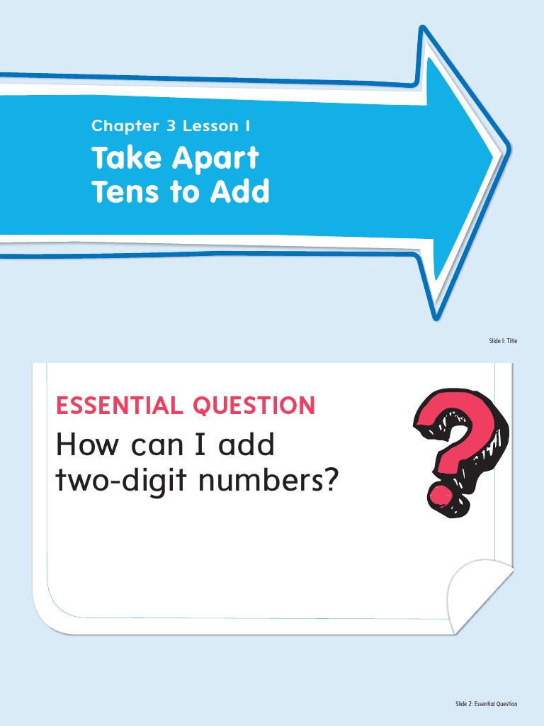 Take Apart Tens To Add: Chapter 3 Lesson 1 | PDF | Mathematics