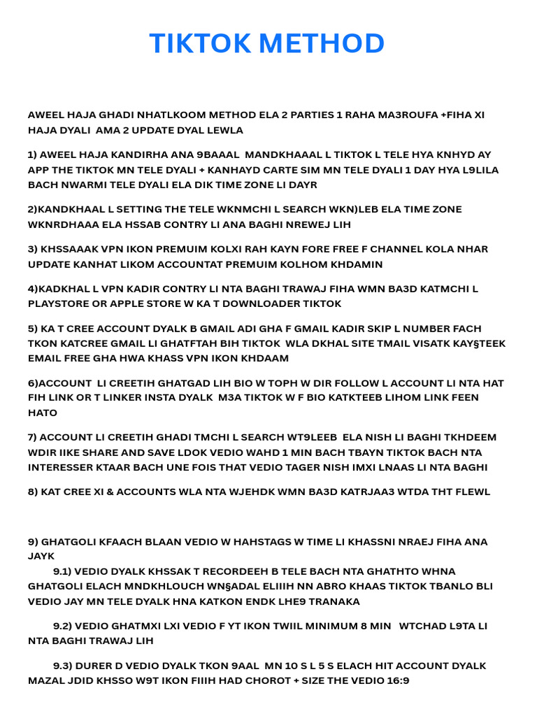 Tiktok Method Full Guid P1 | PDF | Travel