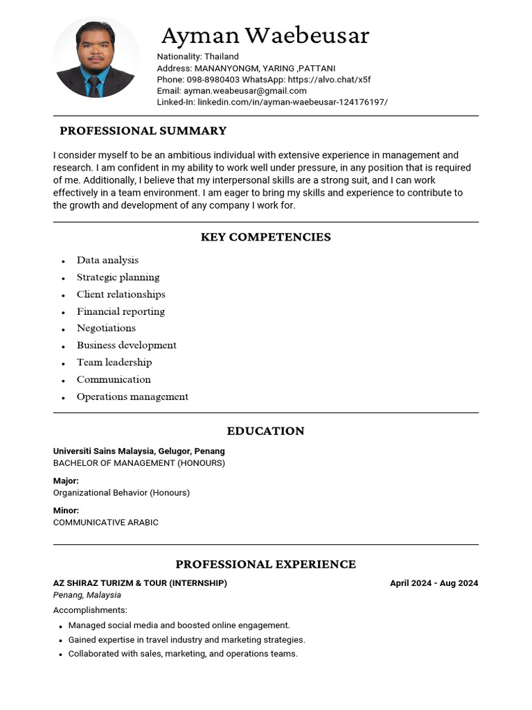 Ayman's Resume # | PDF | Logistics | Economies