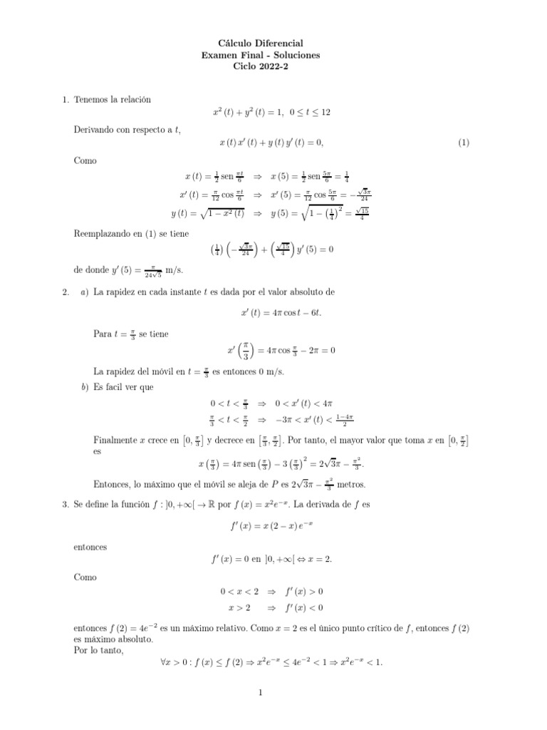 Ex2 2022.2 Sol | PDF | Objetos matemáticos | Análisis matemático