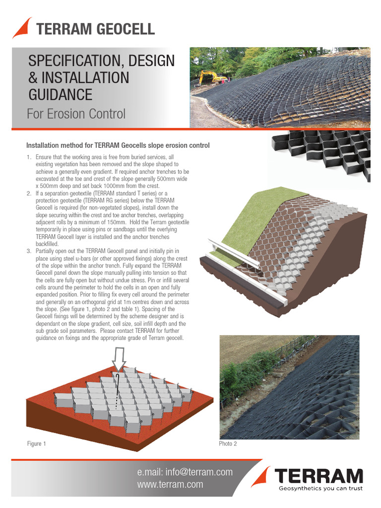 GEOCELL Design Install Guidance Erosion Control 3 | PDF | Earth Sciences