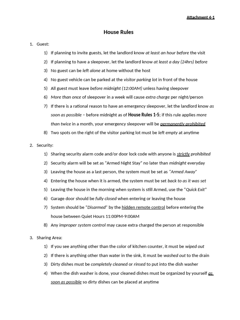 House Rules | PDF | Washing Machine | Dishwasher