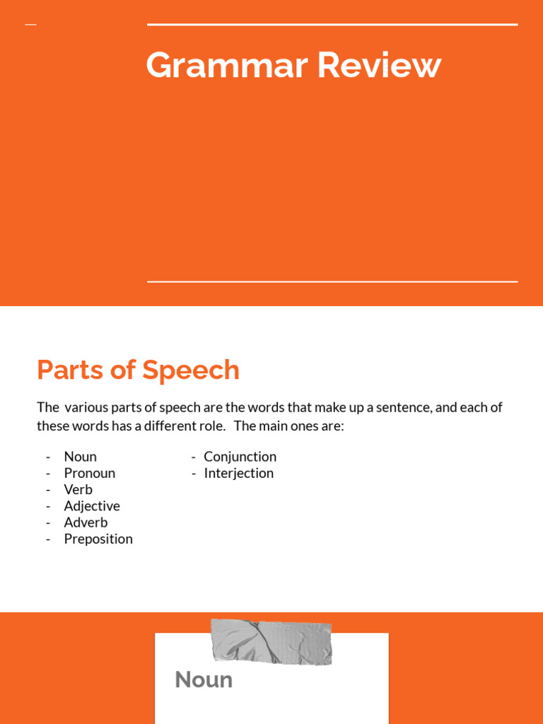 Grammar Review | PDF | Noun | Adverb