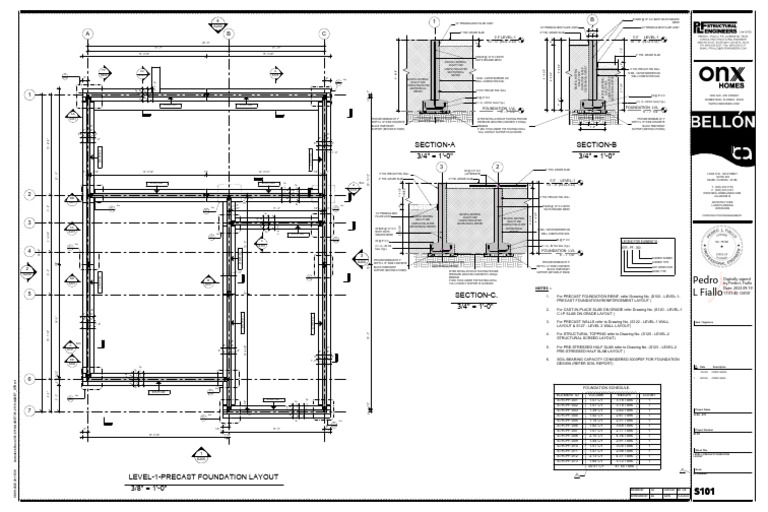 S101-Level-1-Precast Foundation Layout - R3 | PDF | Building ...