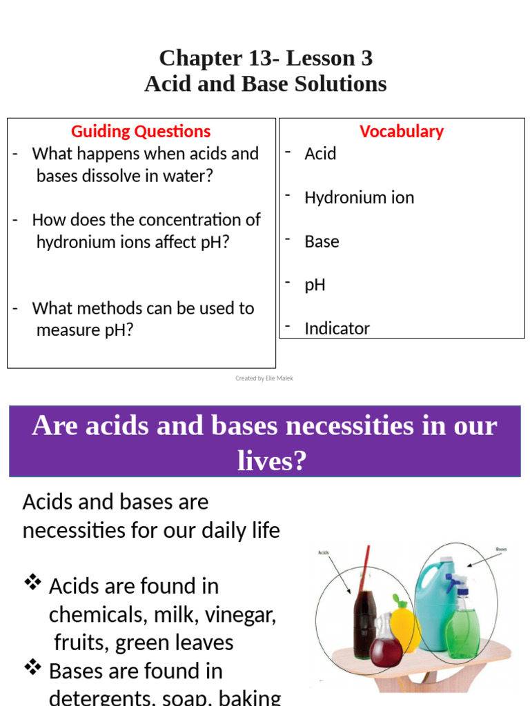 Chapter 13 - Lesson 3 | PDF | Ph | Acid