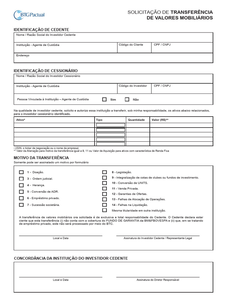 Formulario Institucional STVM | PDF | Investimentos | Empréstimos