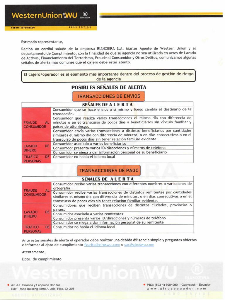 Cl-Informativo Posibles Señales de Alertas | PDF