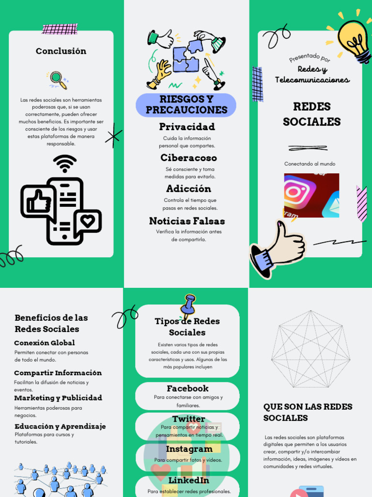 Tríptico Redes Sociales | PDF | Servicio de redes sociales | ciberespacio