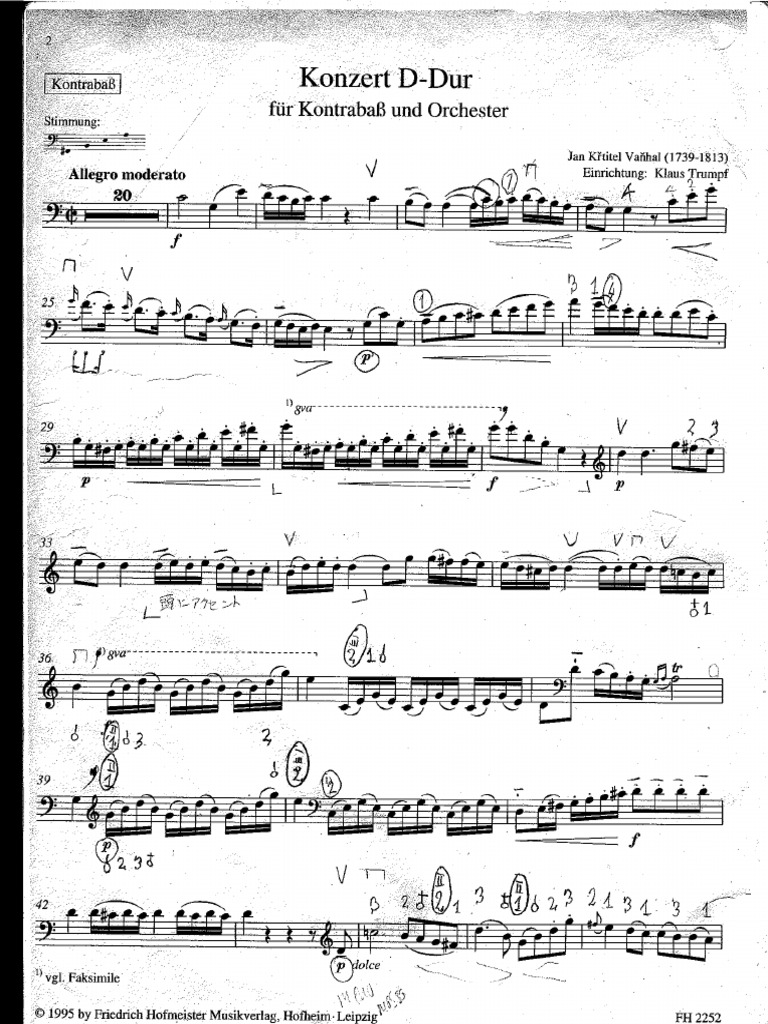 Vanhal Concerto in C Major | PDF