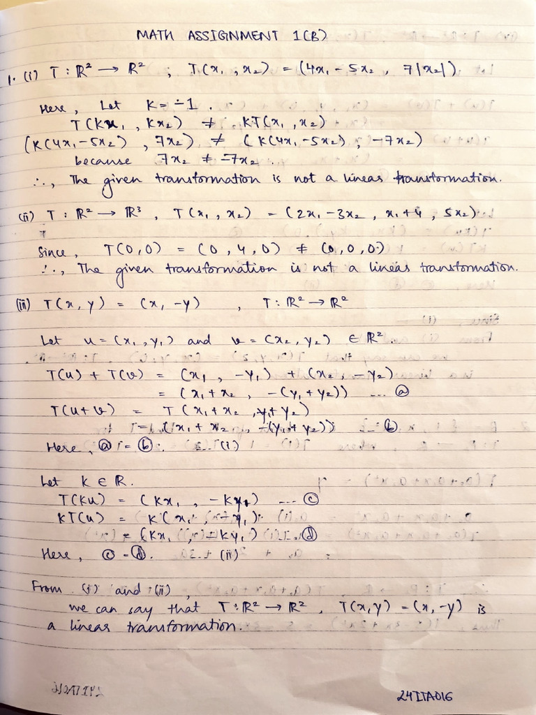 Linear Transformations and Rank Analysis | PDF