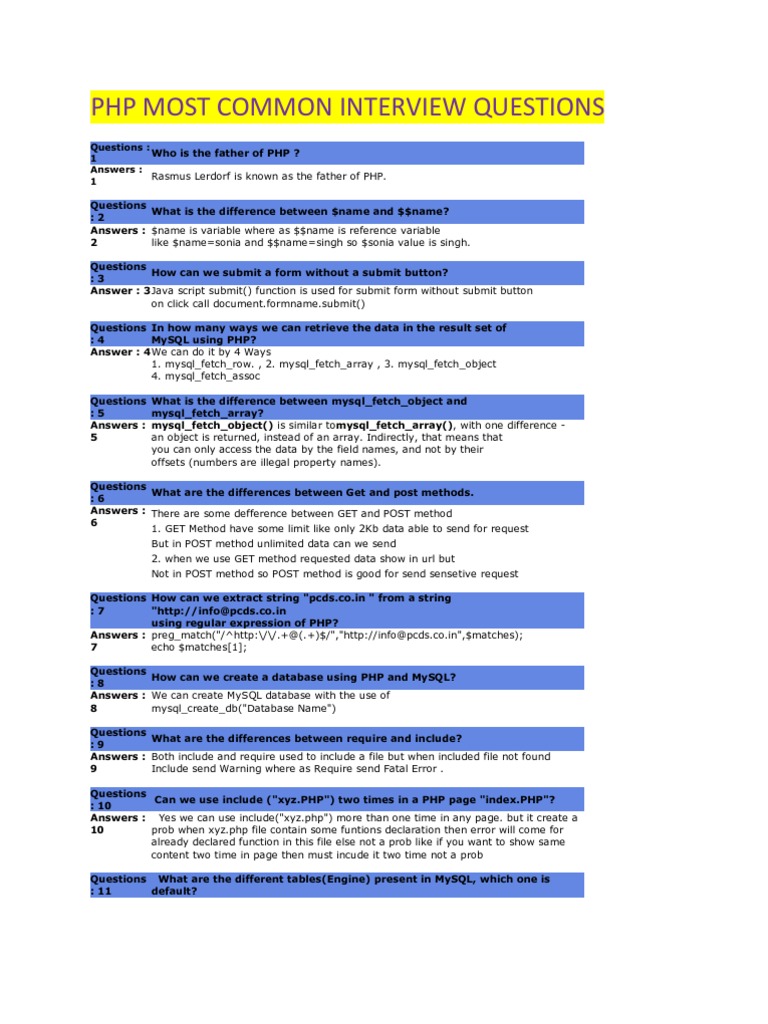 PHP Questions | PDF | Class (Computer Programming) | Php