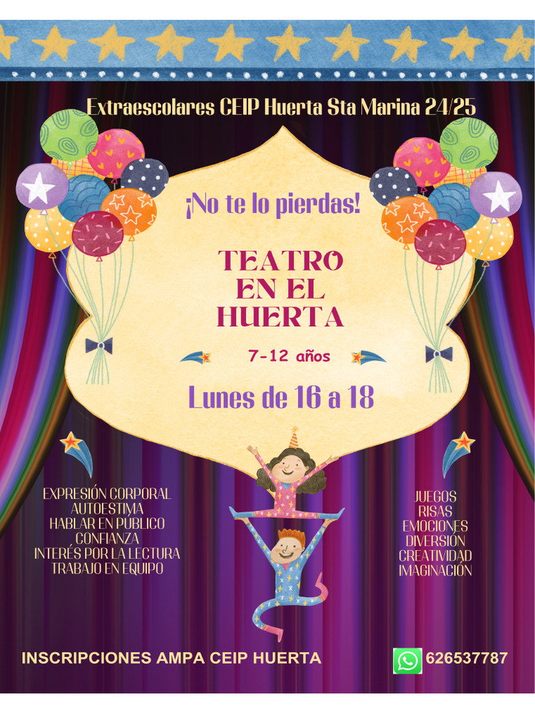 Cartel Extraescolar Teatro | PDF