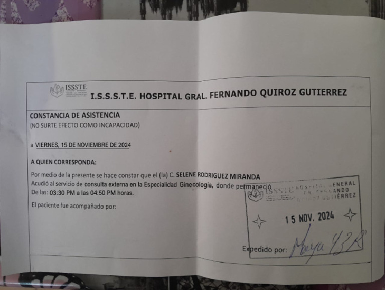 Constancia de Asistencia Issste | PDF