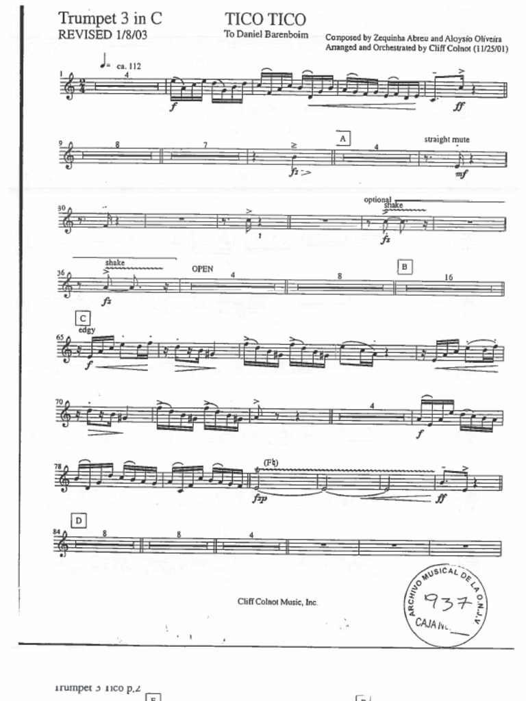 Tico Tico - Trumpet 3 | PDF