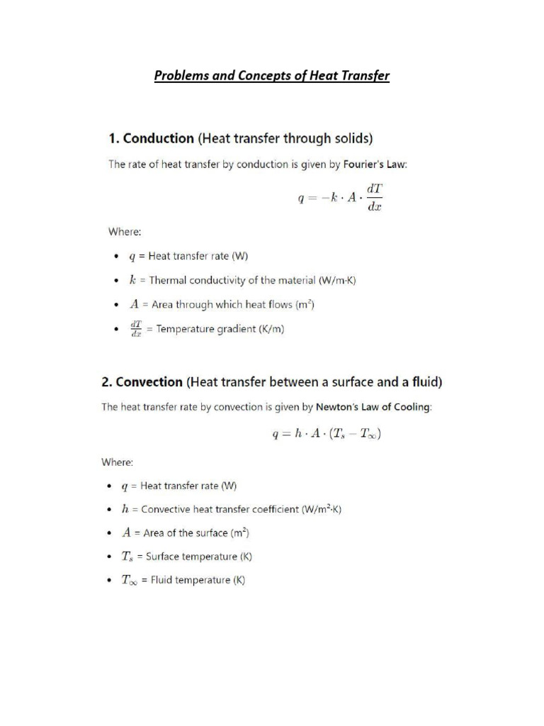 Heat Transfer: Problems & Concepts | PDF