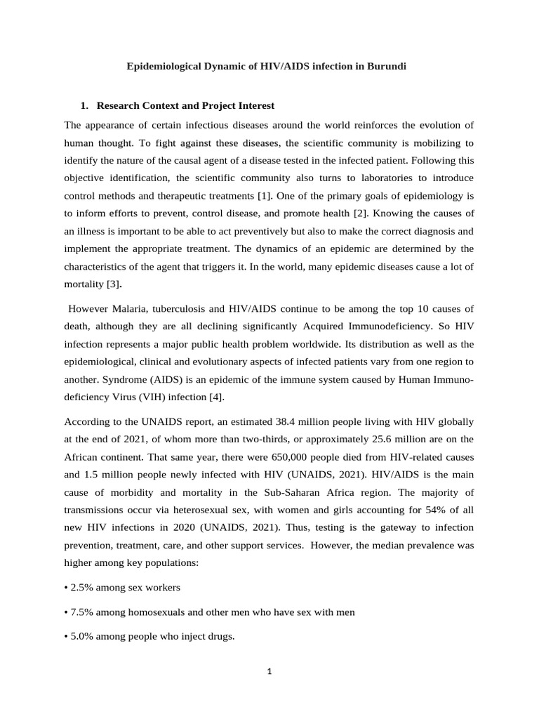 Research Proposal - Benoit | PDF | Hiv/Aids | Management Of Hiv/Aids