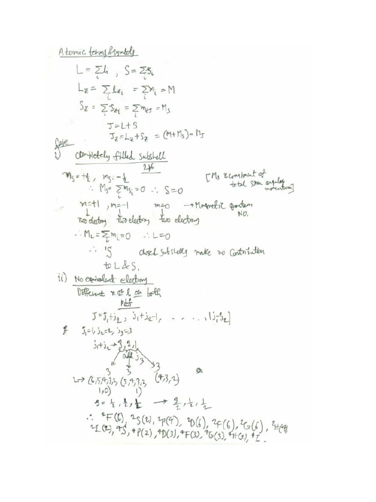Atomic Term Symbols | PDF | Science & Mathematics