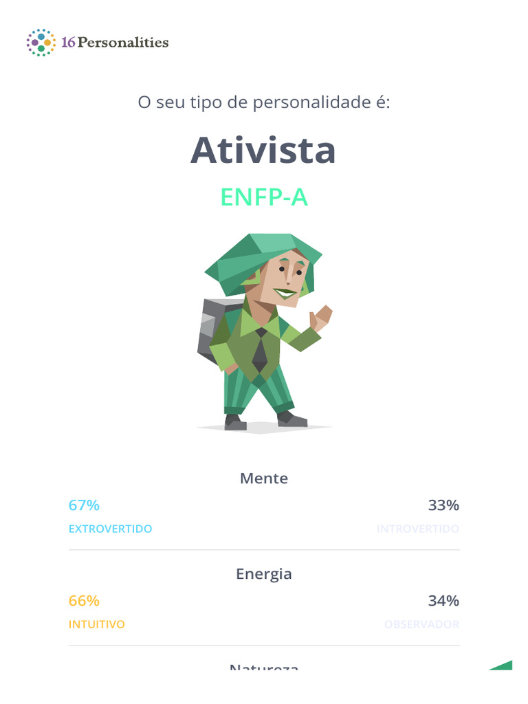 Personalidade "Ativista" (ENFP) - 16personalities | PDF