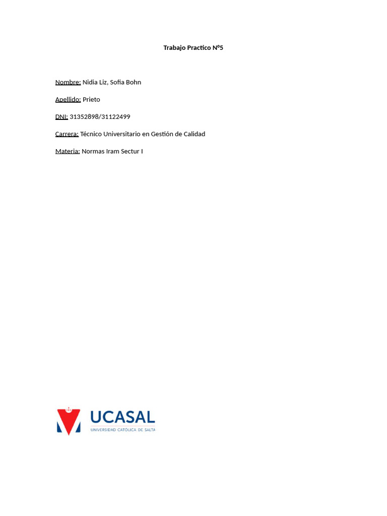 TP N°5 Bohn Sofia IRAM | PDF | Residuos | Encendiendo