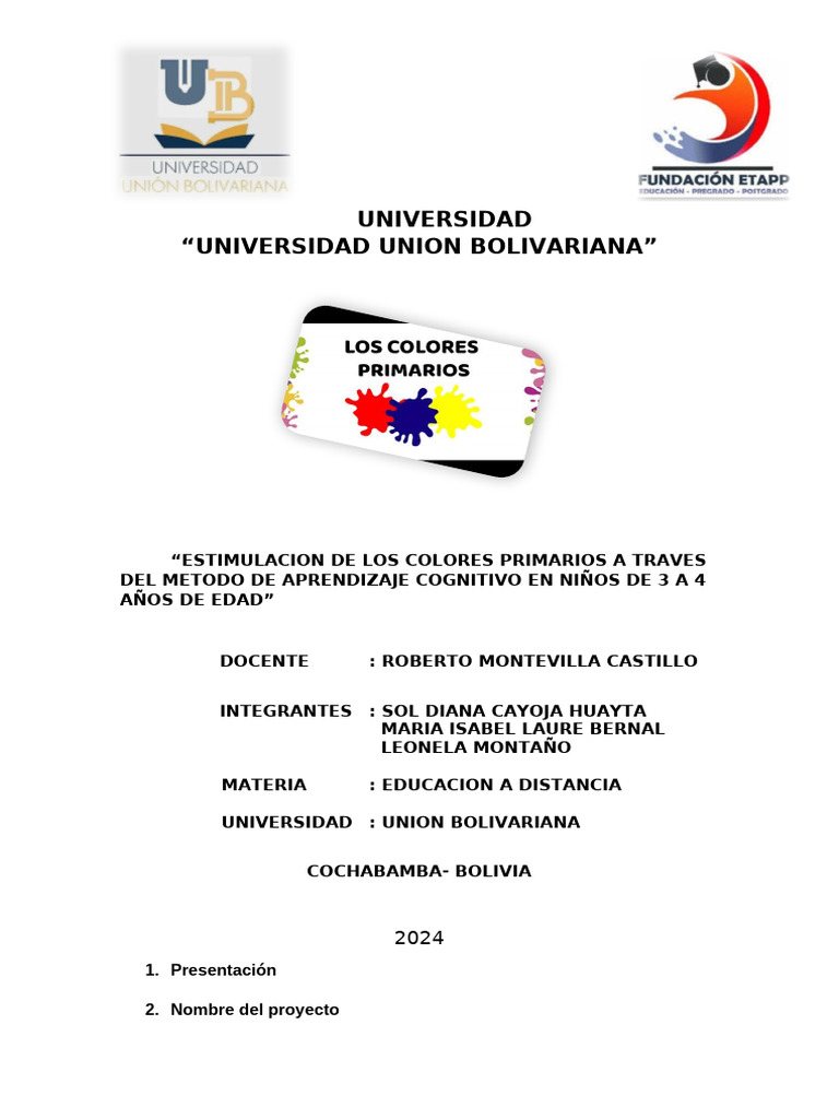 Proyecto Final Grupo 6 | PDF | Color | Aprendizaje