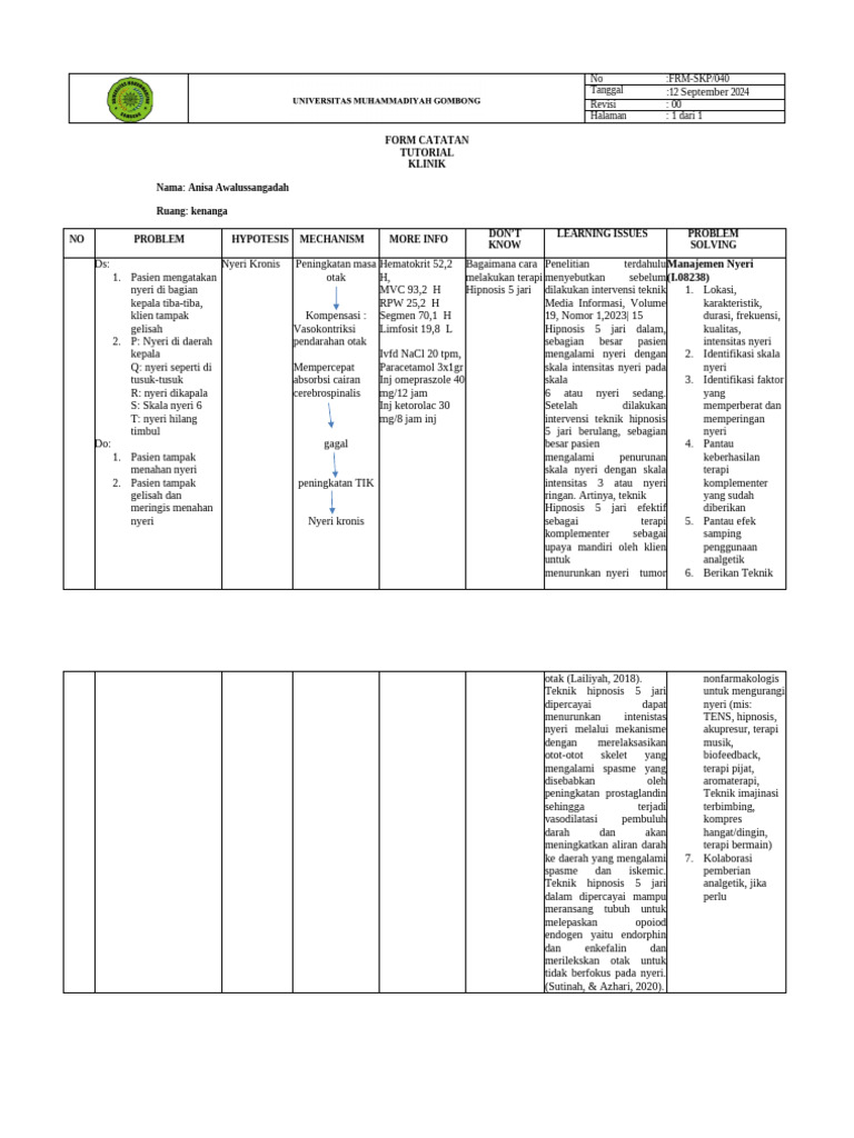 Tutorial Klinik-1 | PDF