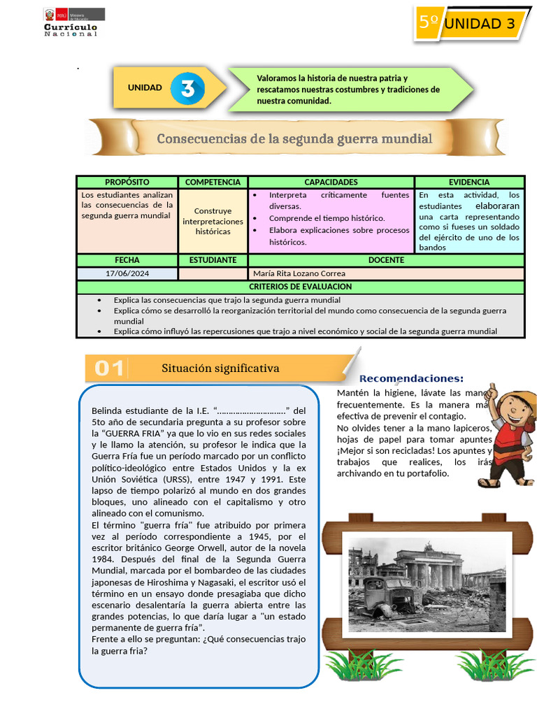 Ficha de Actividad CCSS 5°-Semana 1 | PDF | Alemania nazi | El Holocausto
