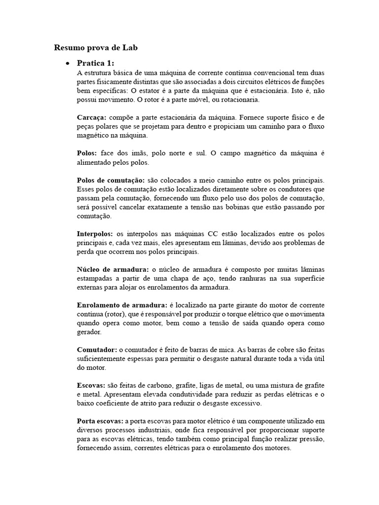 Resumo Prova de Lab | PDF | Magnetismo | Rede elétrica