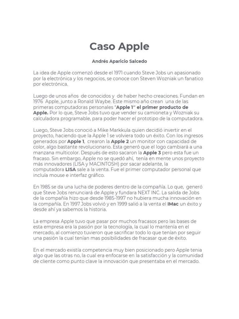 Caso Apple-Explicacion | PDF