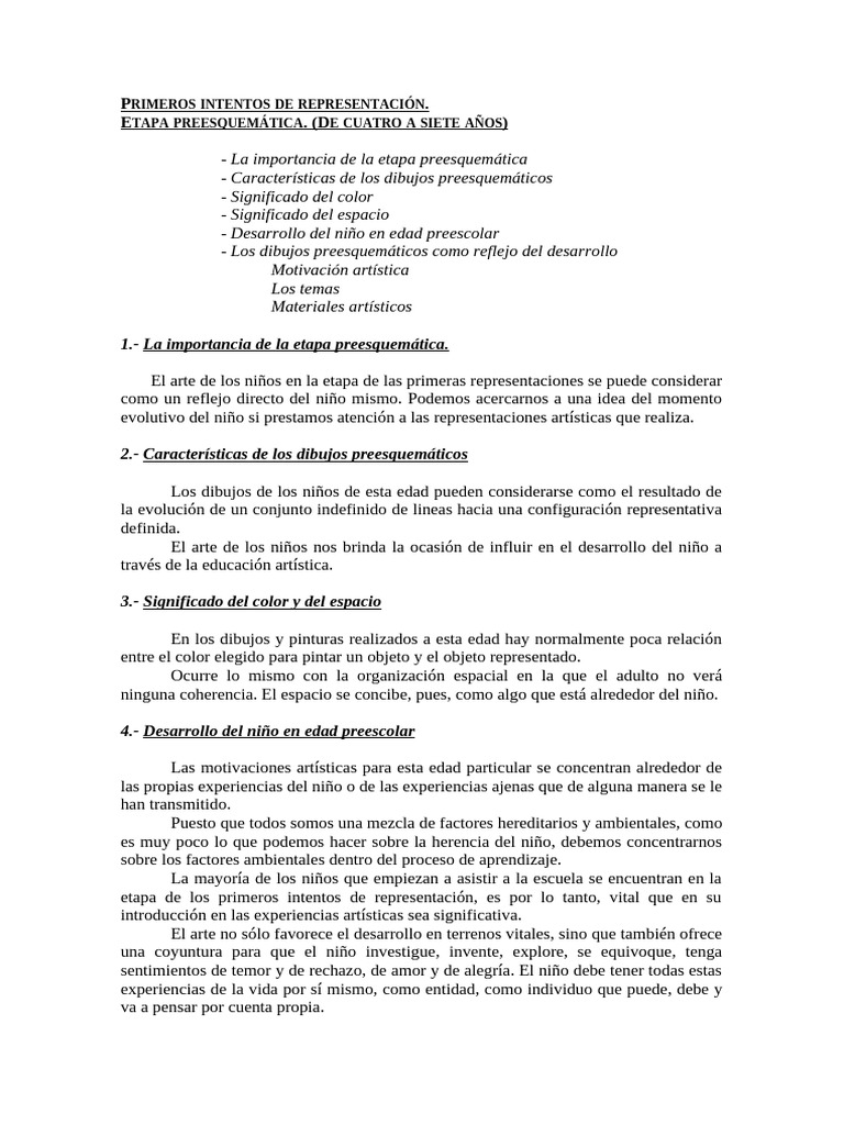 Etapa Preesquemática | PDF | Color | Educación de la primera infancia