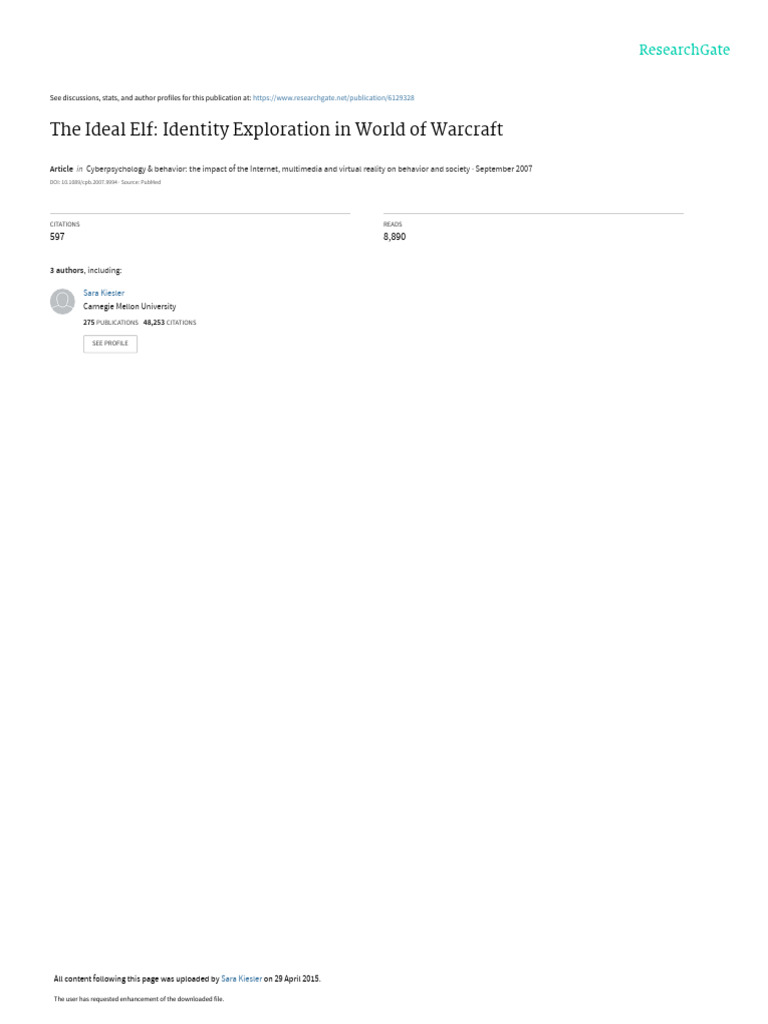 Ideal Elf | PDF | Self Esteem | Psychological Concepts