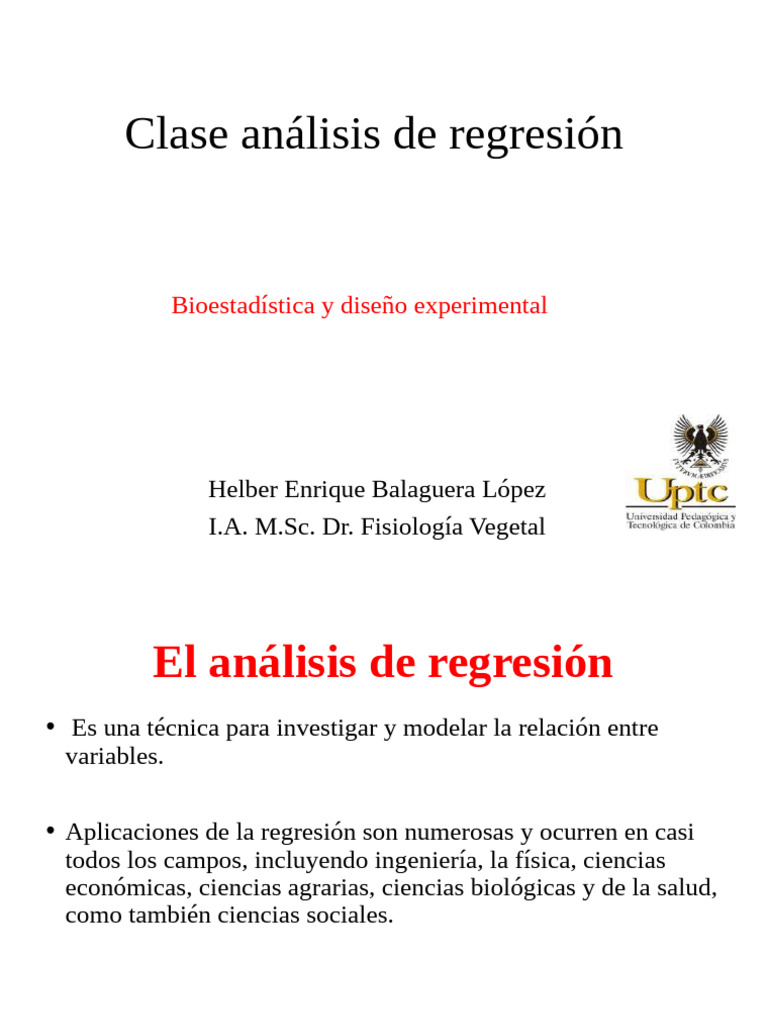 Clase 5 Analisis de Regresion y Correlacion IA | PDF | Análisis de regresión | Regresión lineal