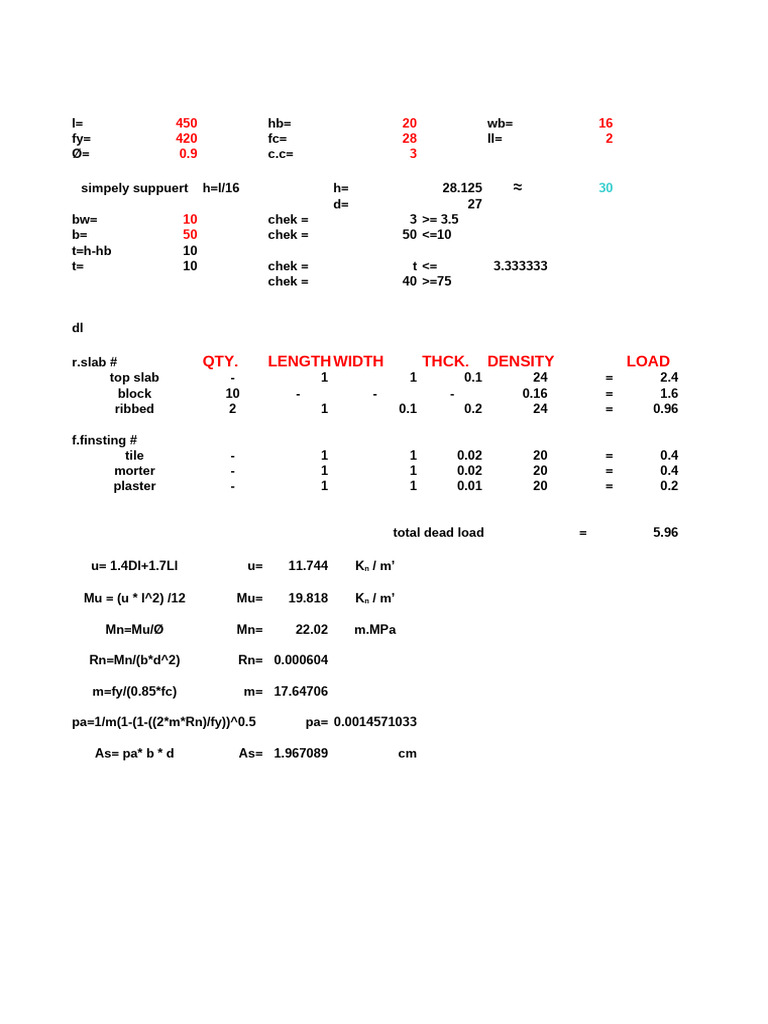 Structural Load Calculations Guide | PDF | Reinforced Concrete ...