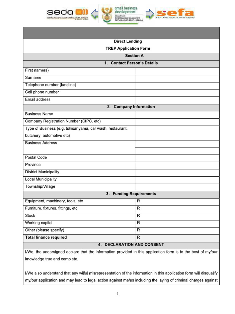 TREP Application Form | PDF | Business | Economies