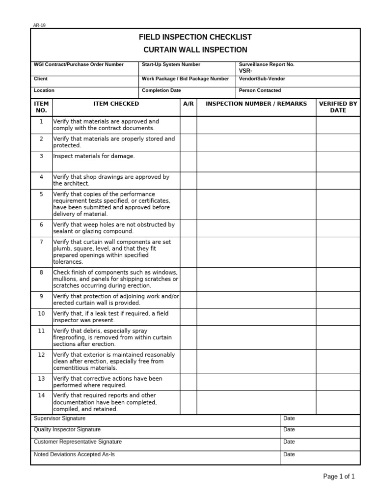 Curtain Wall Inspection | PDF | Technology & Engineering