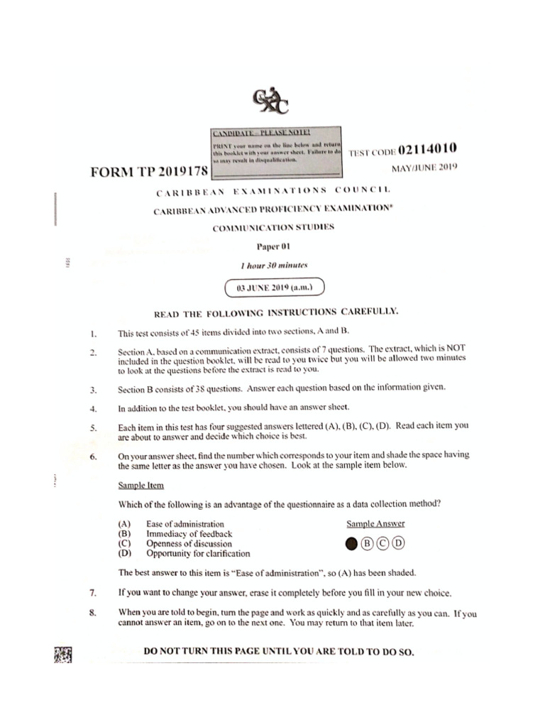 Comm Studies P1 2019 | PDF