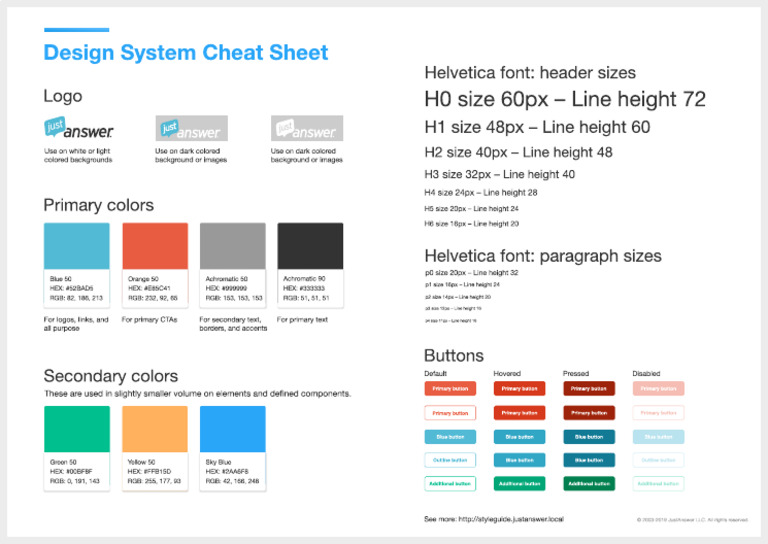 Design System Cheatsheet | PDF | Rgb Color Model | Computer Graphics