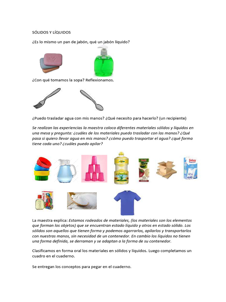 Sólidos y Líquidos: Clasificación y Propiedades | PDF | Líquidos