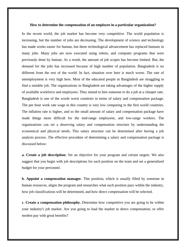 Compensation Determination | PDF | Employment | Salary