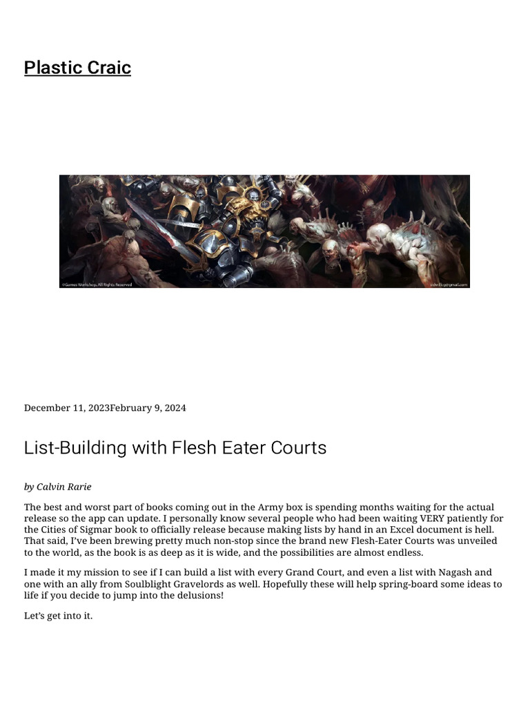 List-Building With Flesh Eater Courts - Plastic Craic | PDF | History