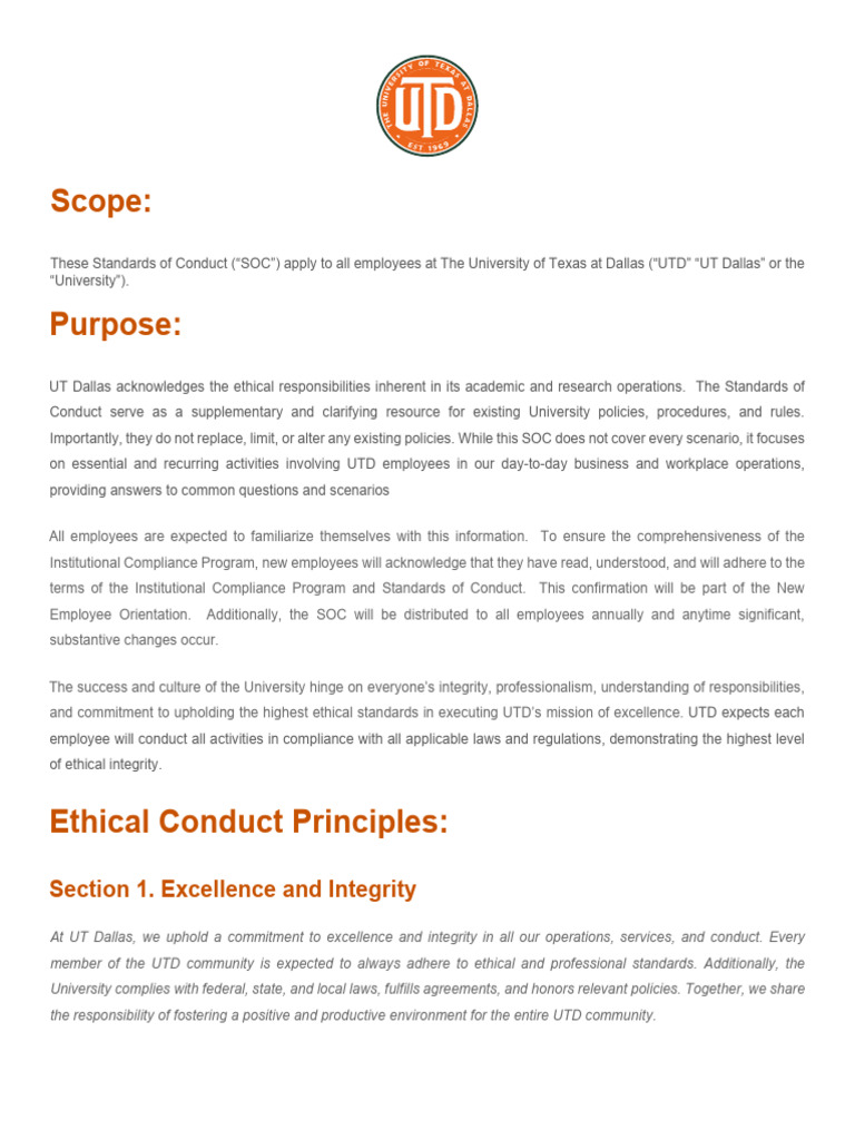 Standards of Conduct - Final Draft | PDF | Employment | Bribery