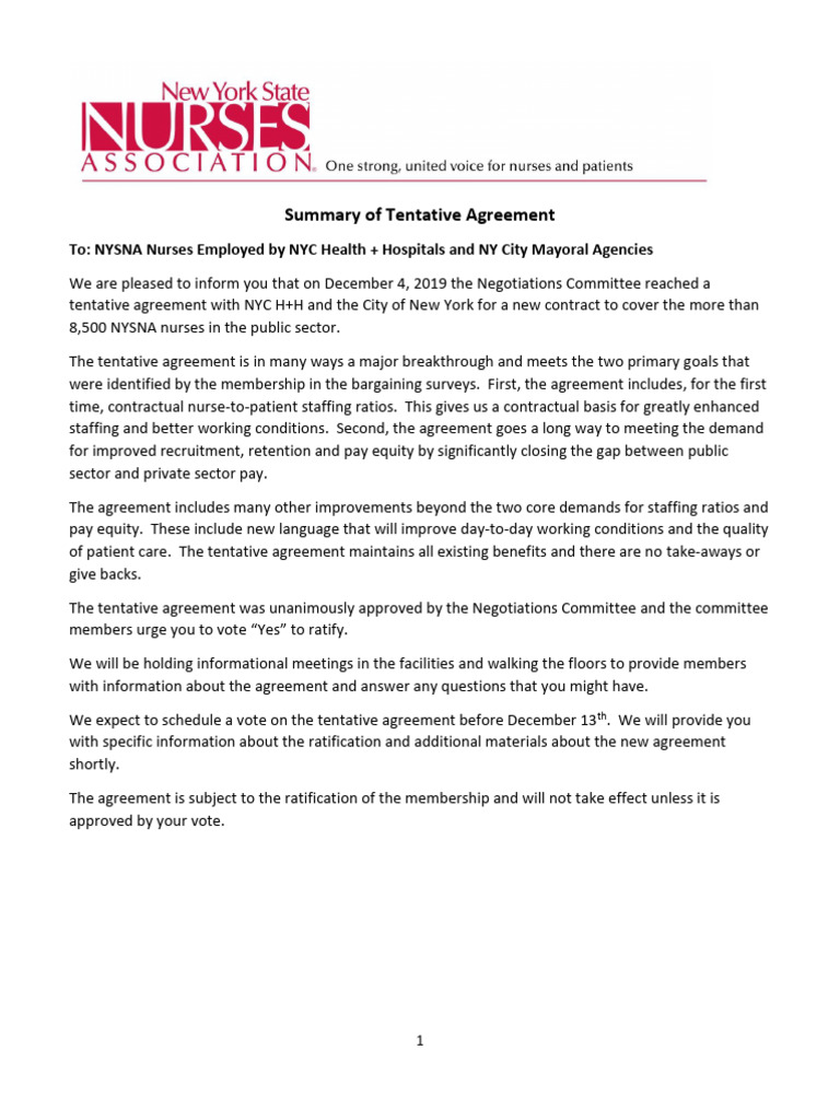 NYSNA 2024 Contract Summary and Benefits | PDF | Nurse Practitioner ...