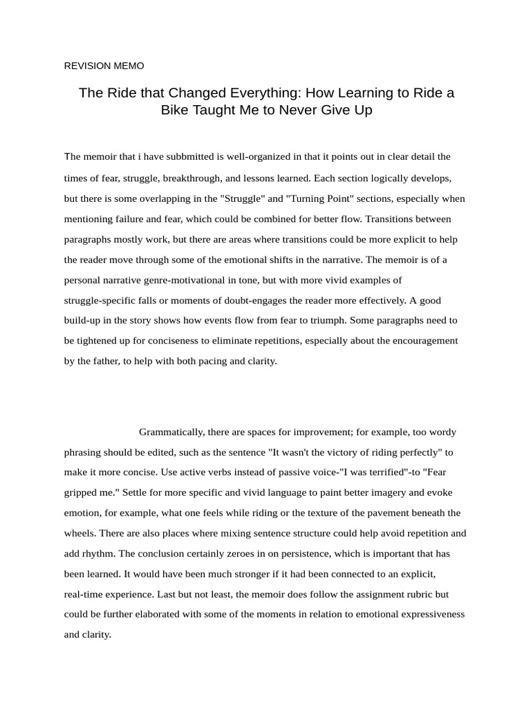 Revision Memo | PDF | Business | Self-Improvement