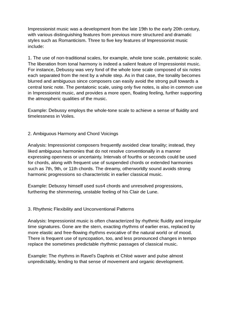 Impressionist Music | PDF