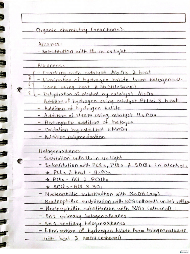 Organic Chem Reactions & Conditions | PDF