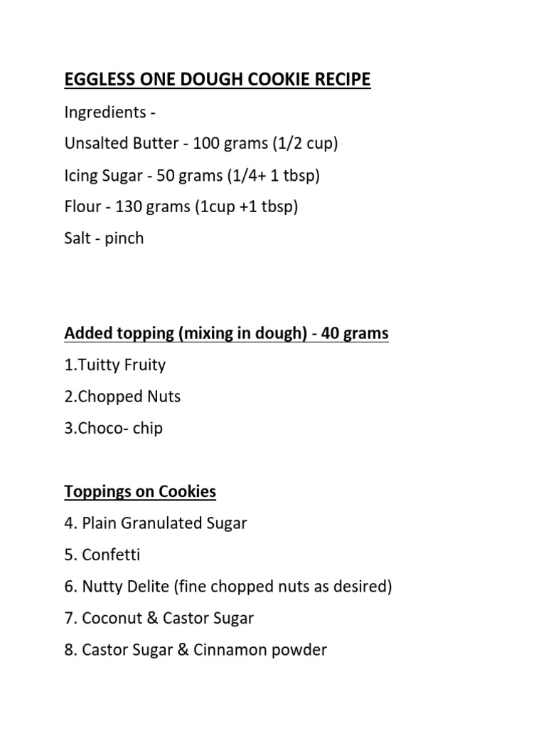 Eggless Cookie Dough | PDF