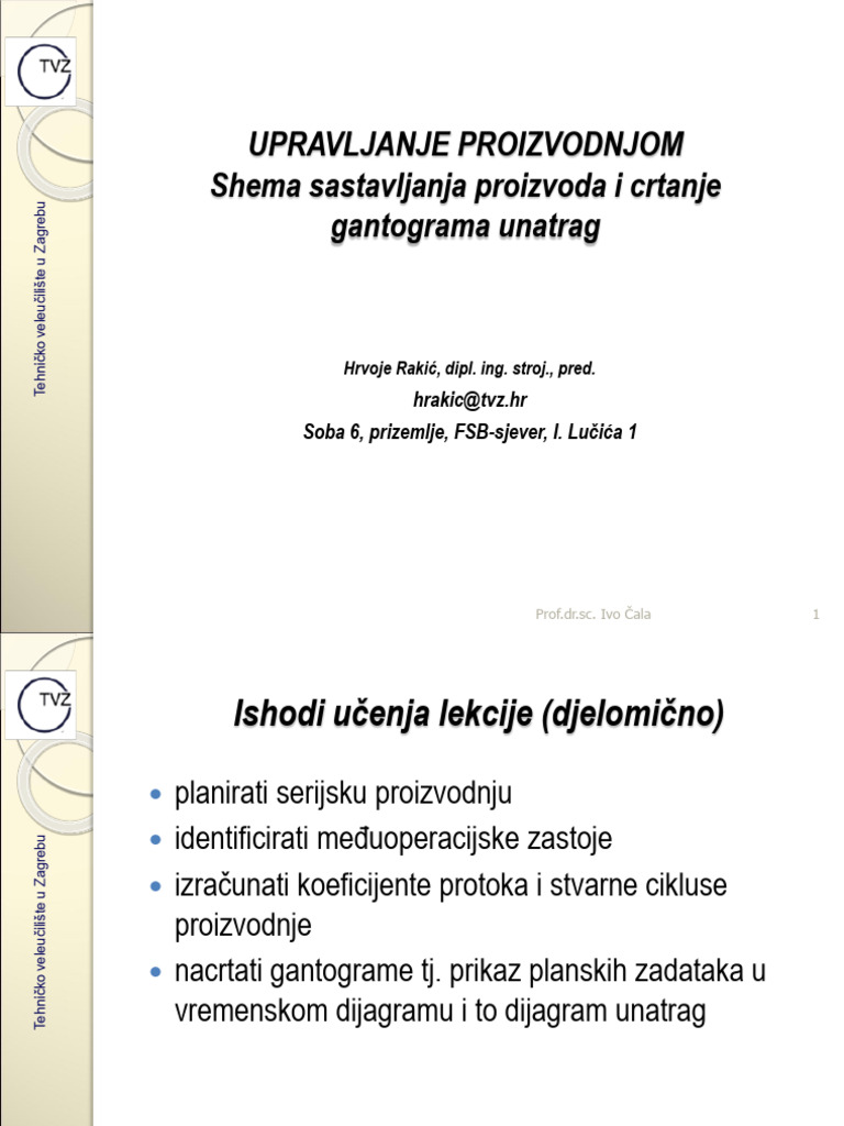Shema Sastavljanja Proizvoda I Gantogram Unatrag - 241120 - 102020 | PDF